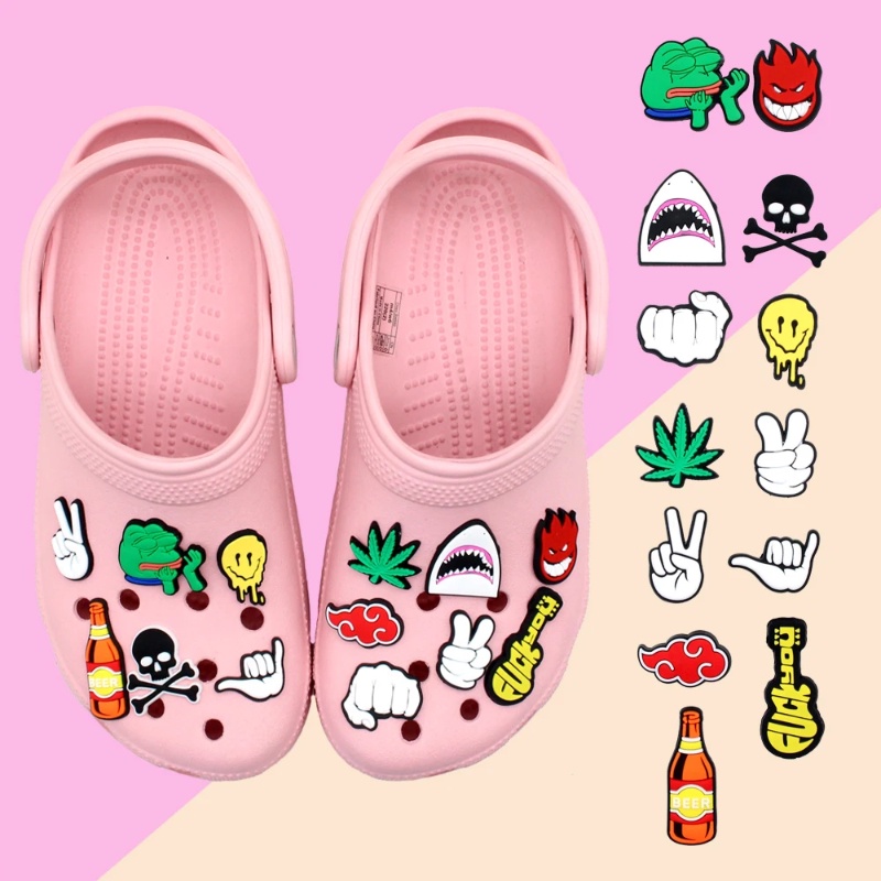 Desenho Animado Crocs De Palhaço De Tubarão Jibitz Charm Skull Shoe ...