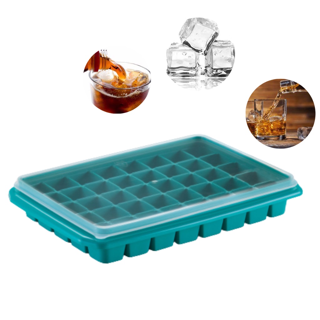 Forma Gelo C/ Tampa Cubo Grande 40 Cubos Drink Whisky Batida | Shopee ...