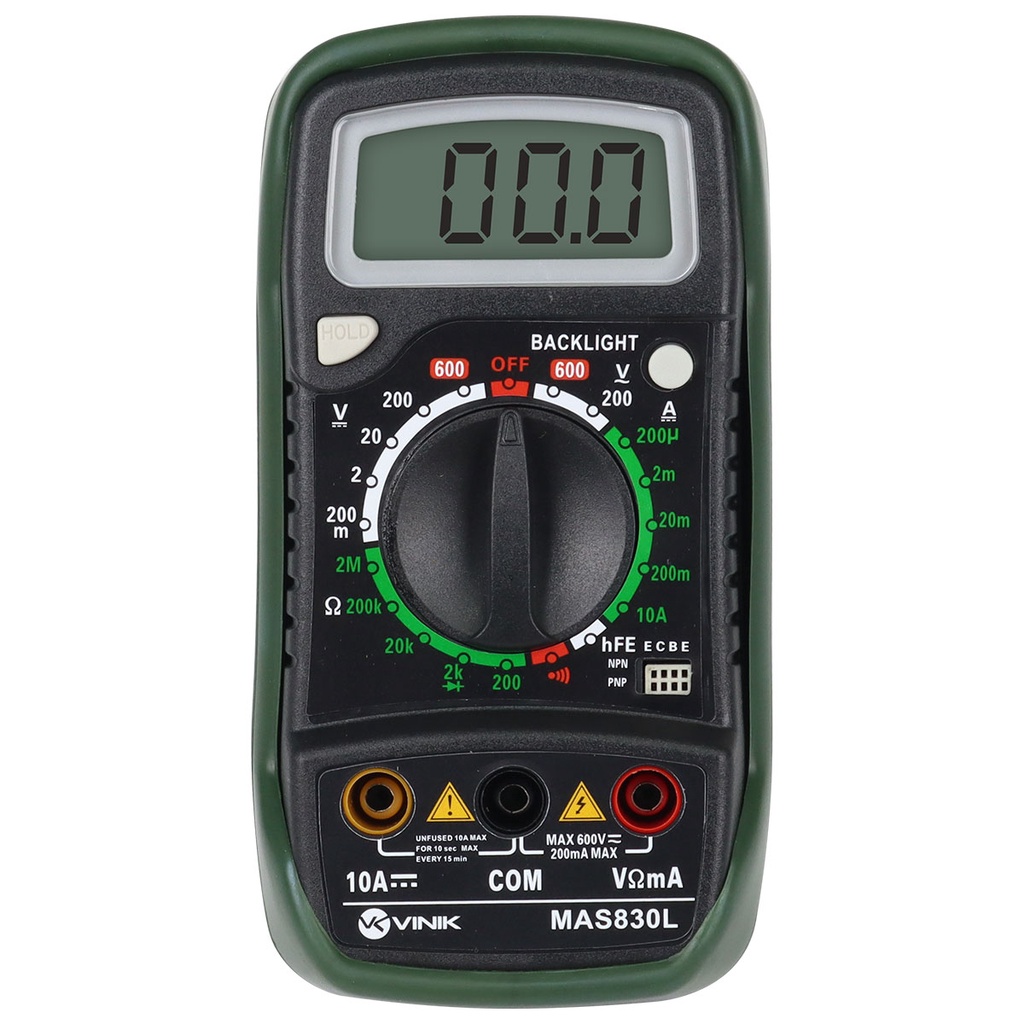 Multimetro Digital Com Data Hold 4 Digitos Mas830l | Shopee Brasil
