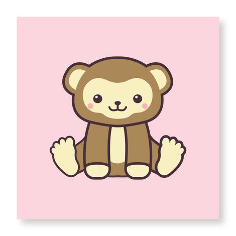 Quadro Linha Baby - Macaco Rosa | Shopee Brasil