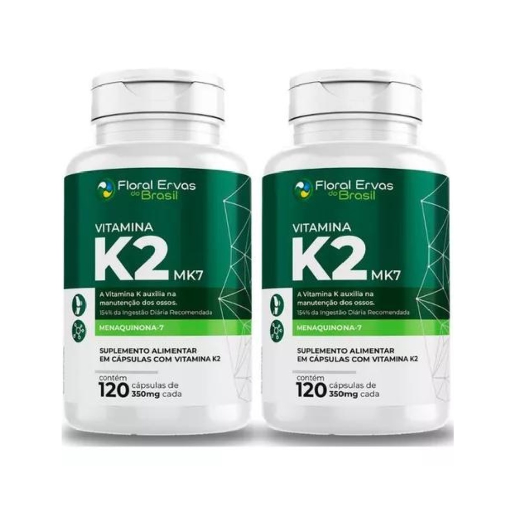 Kit 2 Vitamina K2 Mk7 Menaquinona 7 240 Caps Floral Ervas | Shopee Brasil