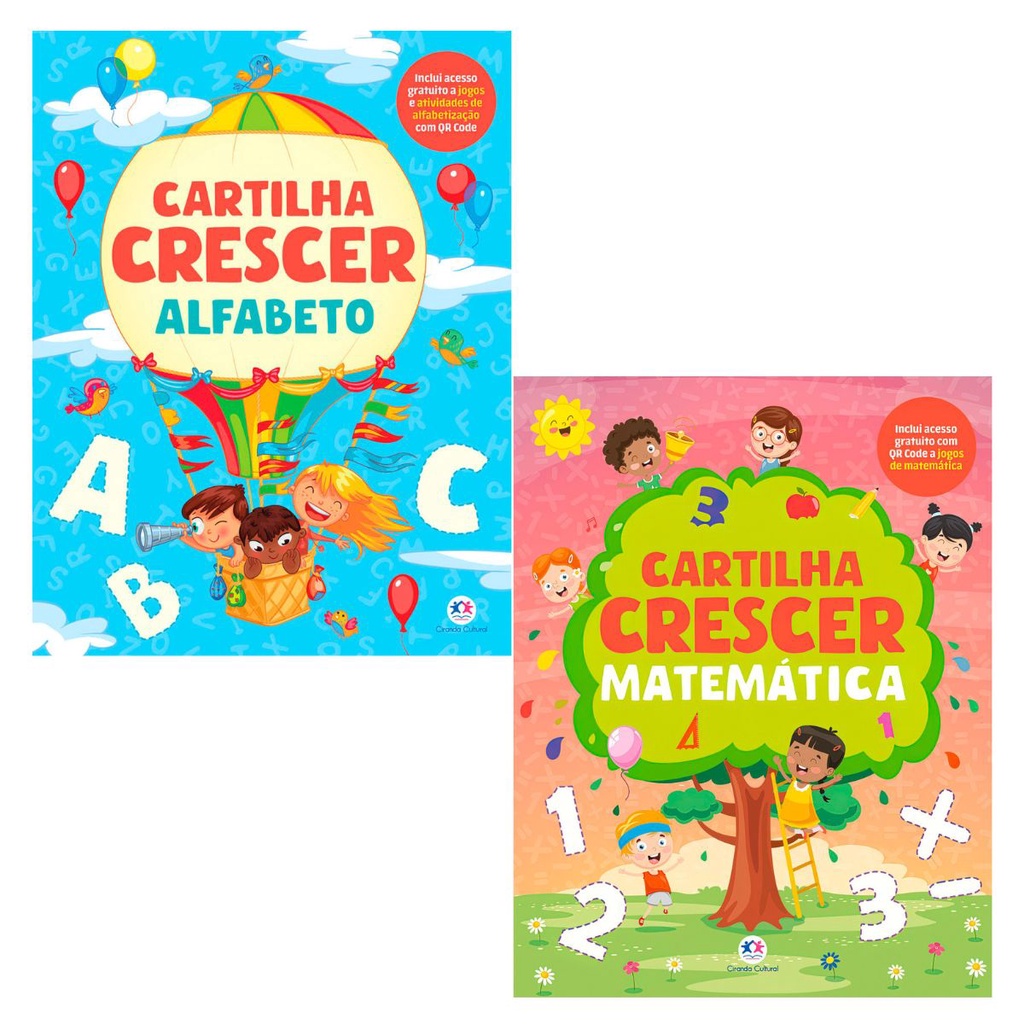 Kit Cartilha Crescer: Alfabeto + Matemática | Shopee Brasil