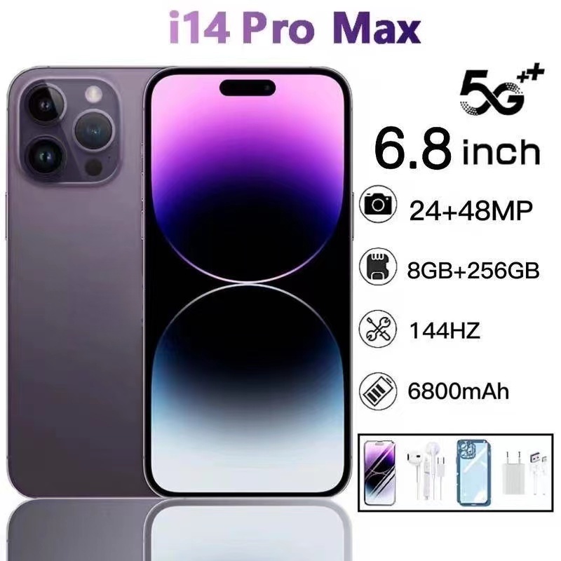 Smartphone i14 Pro Max Tela buong De 6,8 Polegadas 6800mAh 8GB RAM ...