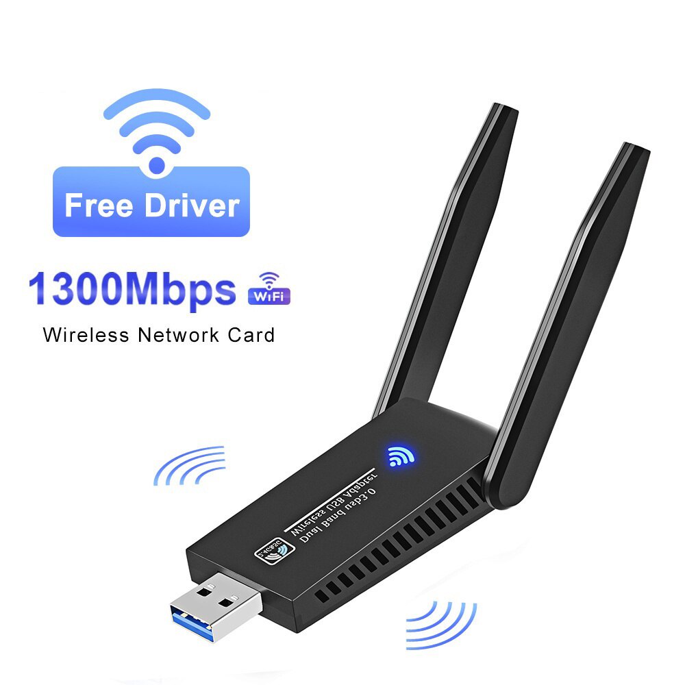 Adaptador WiFi USB 3.0 1300Mbps Receptor Dual Band 2.4GHz & 5GHz WI-fI ...