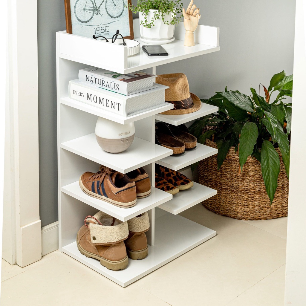 Sapateira Da Madeira MDF Branca Vertical Inovadora | Shopee Brasil