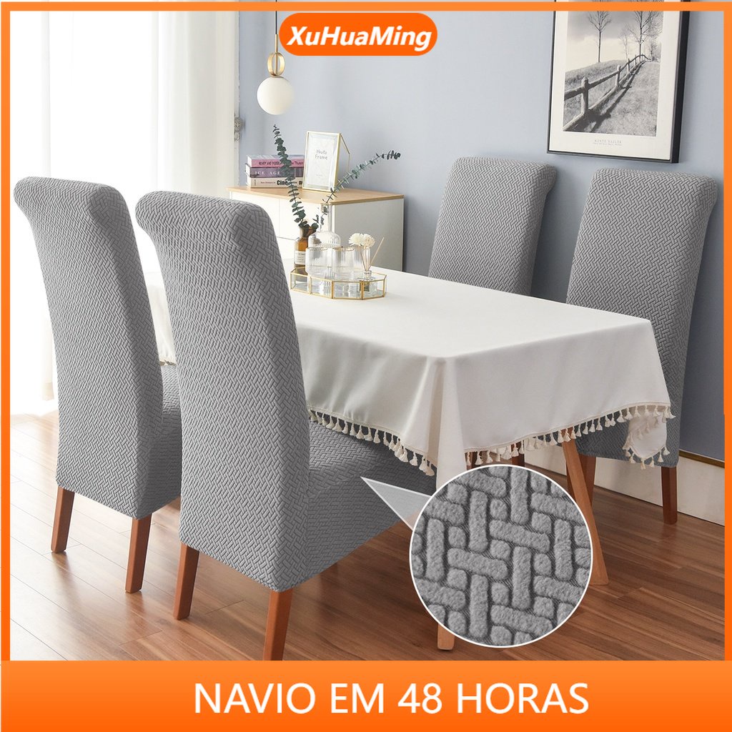 (4 Peças) Capa De Cadeira Grande Com Design Jacquard Rômbico , Protetor ...