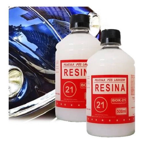 Kit 2un. RESINA Cera Auto Brilho Pós Lavagem Box 21 500ml | Shopee Brasil
