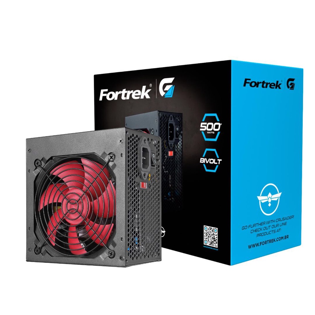 Fonte Gamer Atx 500w Crusader Fortrek Bivolt Shopee Brasil