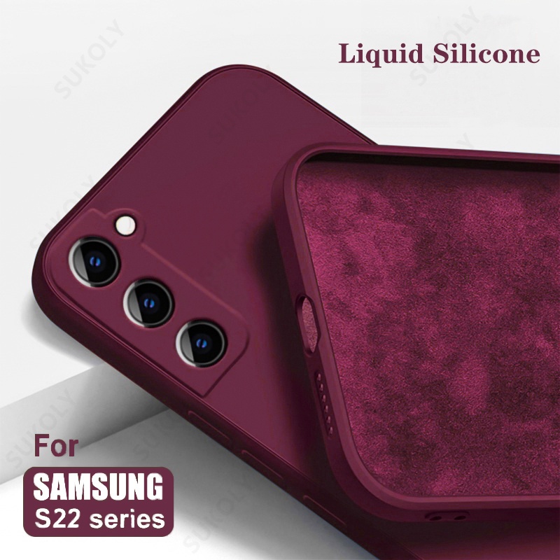 Capa Quadrada De Silicone Líquido Para Samsung Galaxy S22 S23 Plus Ultra S21Plus A53 Protege A ...
