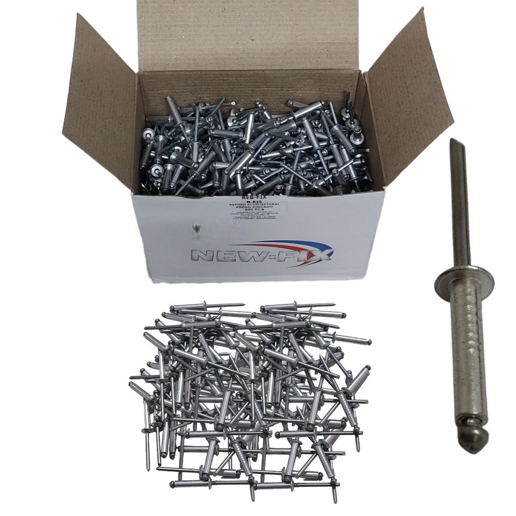 Rebite Pop Repuxo Alumínio 425 - 4,0 x 25mm Caixa 500 Pçs | Shopee Brasil