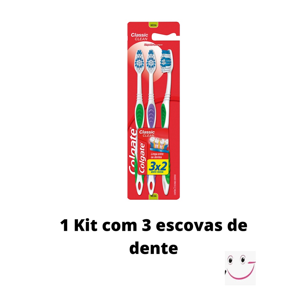 Escoval Dental Colgate Classic Clen Macia L3p2 (1 kit com 3 unidades ...