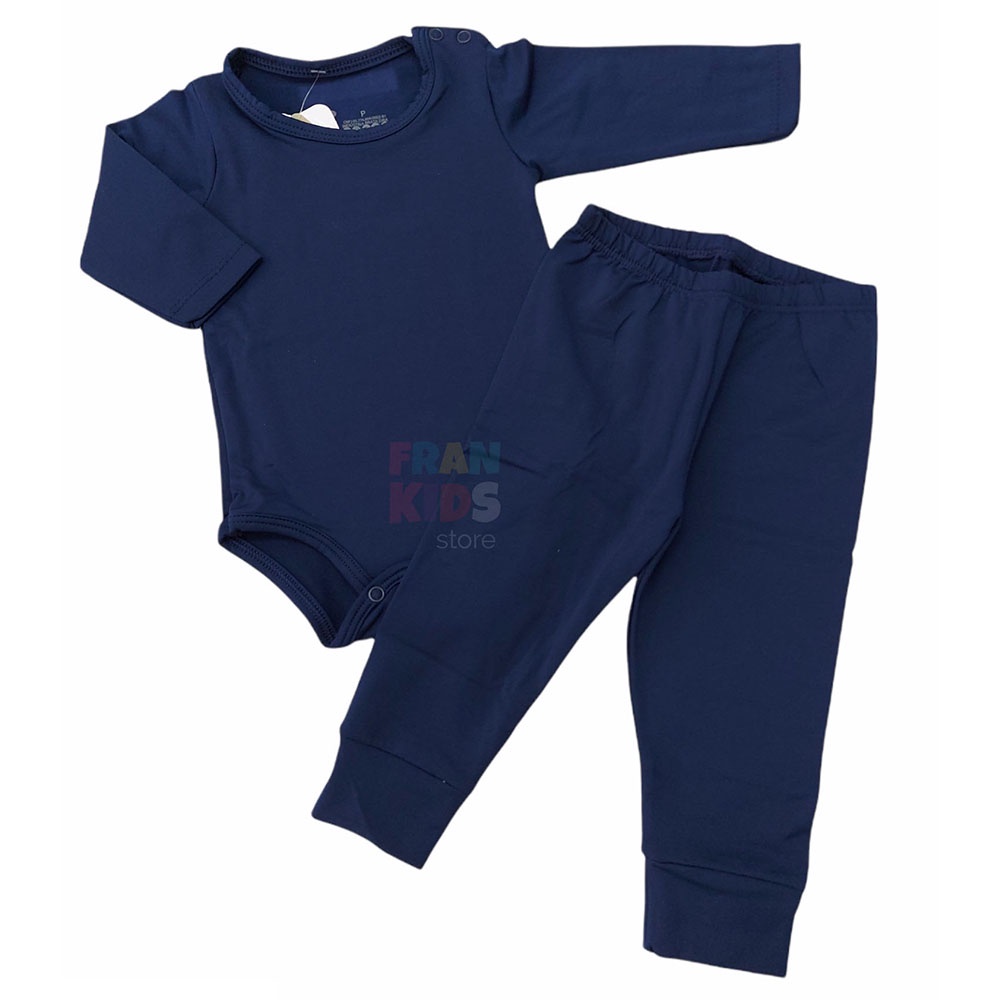 Conjunto Térmico Roupa Térmica Pijama Inverno Body e Calça Bebê e ...
