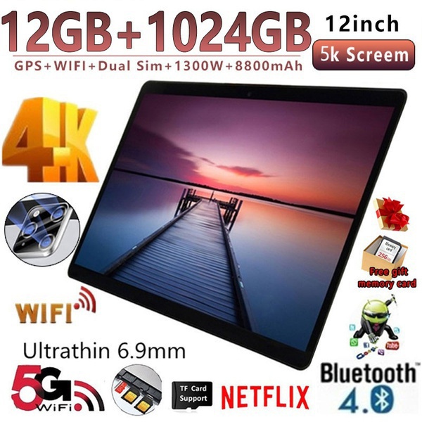 2023 Mais Novo Melhor Tablet (RAM 12G + ROM 1024GB)-PC 12 Polegadas Dez ...