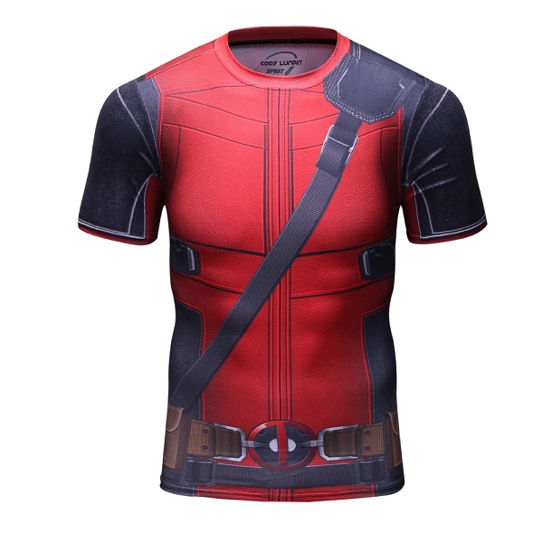 Camisa de Compressao Deadpool Manga Curta Rashguard Elastano | Shopee ...