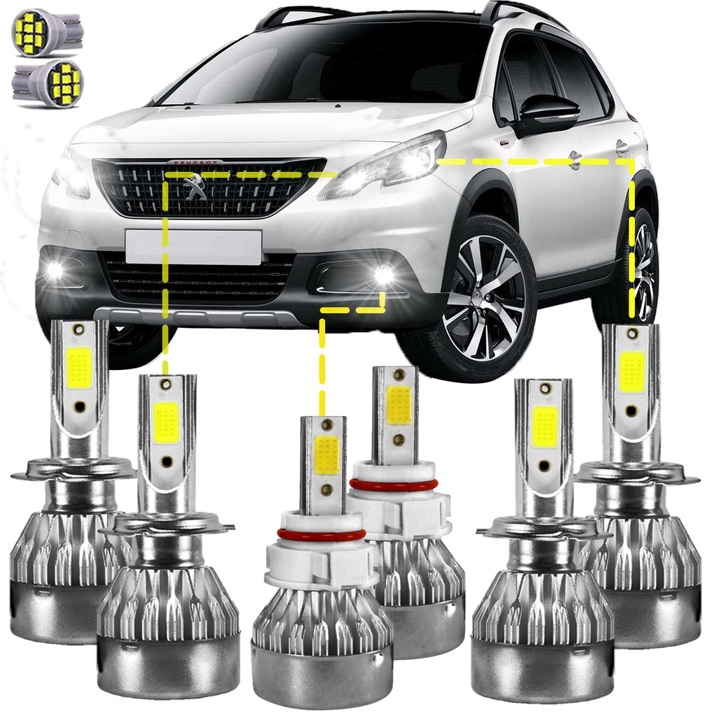Kit Ultra LED Peugeot 2008 2017/2022 20000 Lúmens 6500K | Shopee Brasil