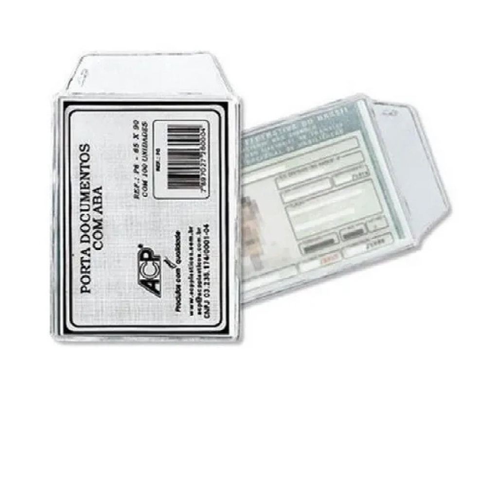 Kit Protetor Porta Documentos Cnh 65mm x 90mm C/aba 50 Unidades ...