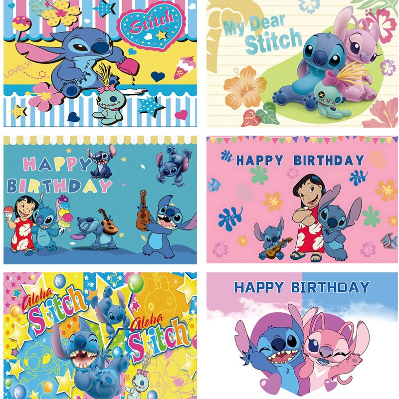 Disney Lilo & Stitch Theme Party Backdrops Decoração De Aniversário ...