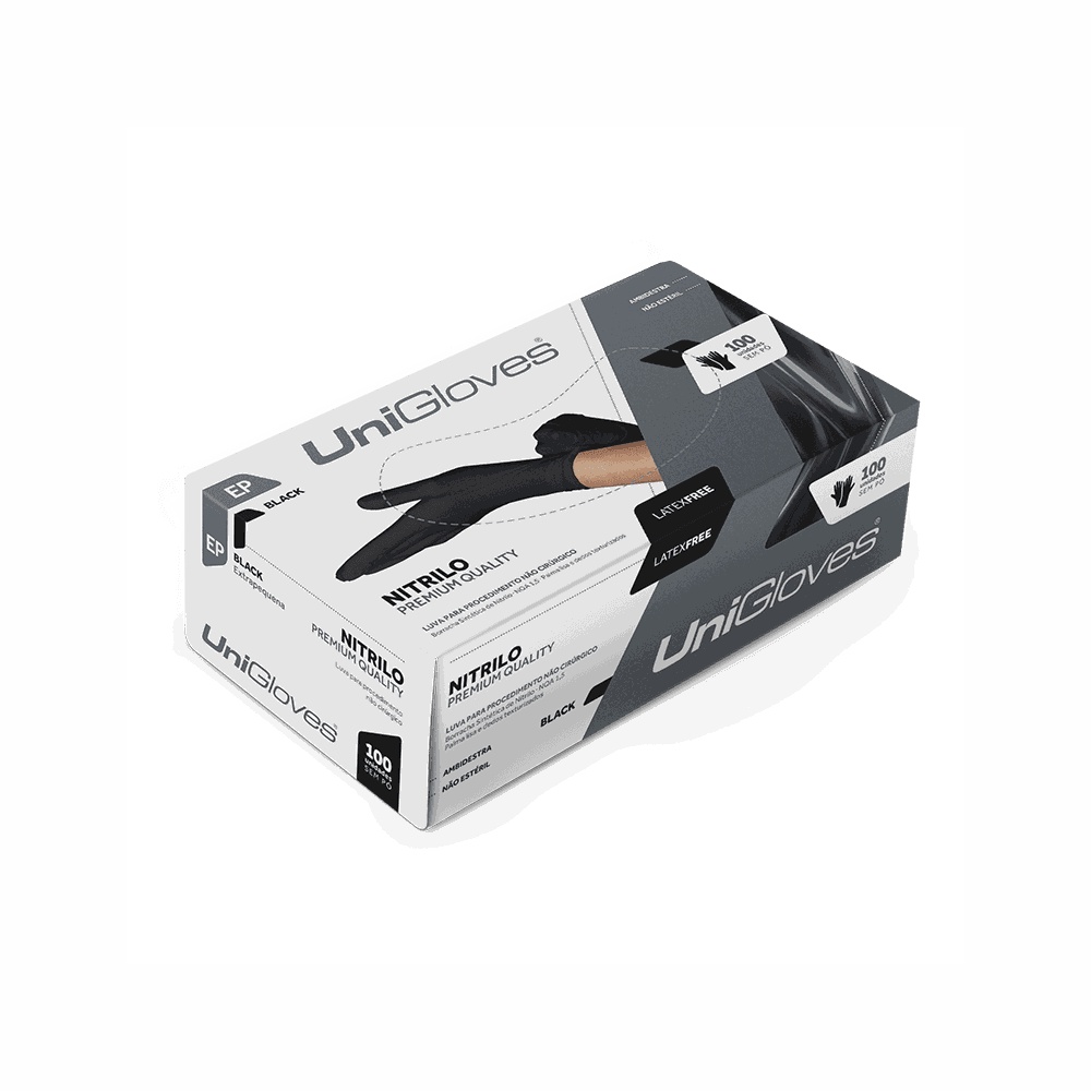 Luva De Nitrilo - Premium Quality - Sem Pó - 100 Unidades | Shopee Brasil