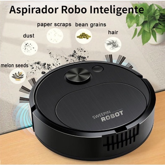Robô Varredora Aspirador De Pó Automática 3 em 1 Limpeza Doméstica ...