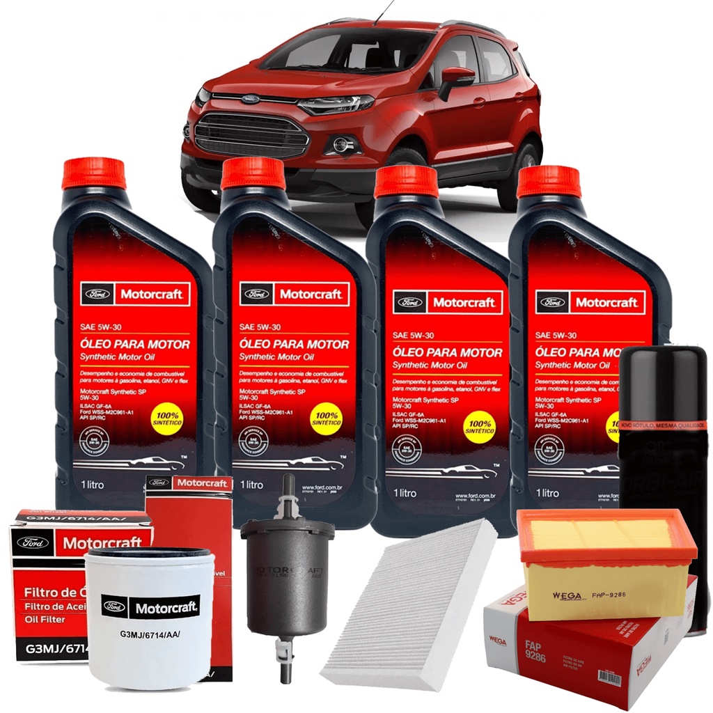 Kit Troca De Oleo Ford Motorcraft 5w30 Ford New Fiesta 1.5 | Shopee Brasil
