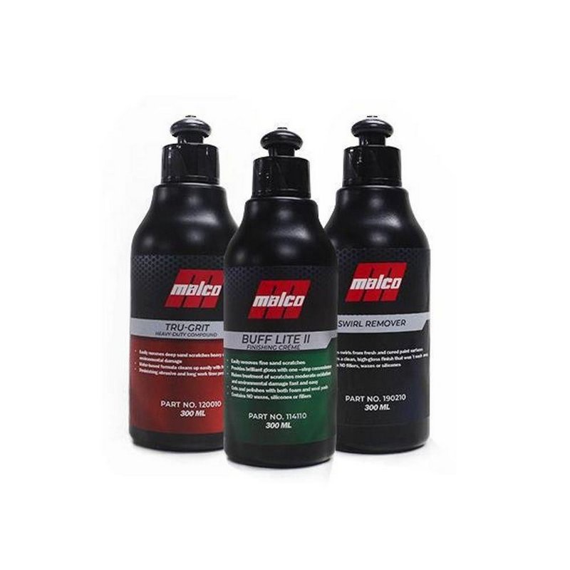 Kit Tru Grit Buff Lite E Swirl Remover Malco 300 ml | Shopee Brasil