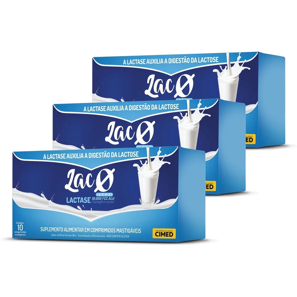 Kit Com 3 Lactase Lac Zero Sabor Baunilha 10 Cápsulas -Cimed | Shopee ...