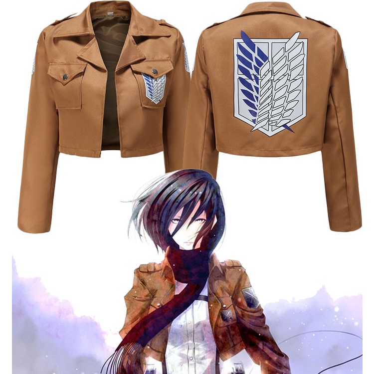 Jaqueta Feminina Anime Japonesa Marrom Estampa De Attack On Titan ...