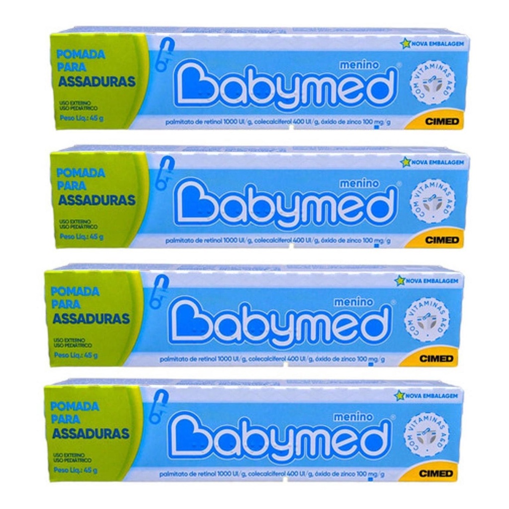 4 Uni Pomada Prevenção De Assaduras Babymed Menino 45g | Shopee Brasil
