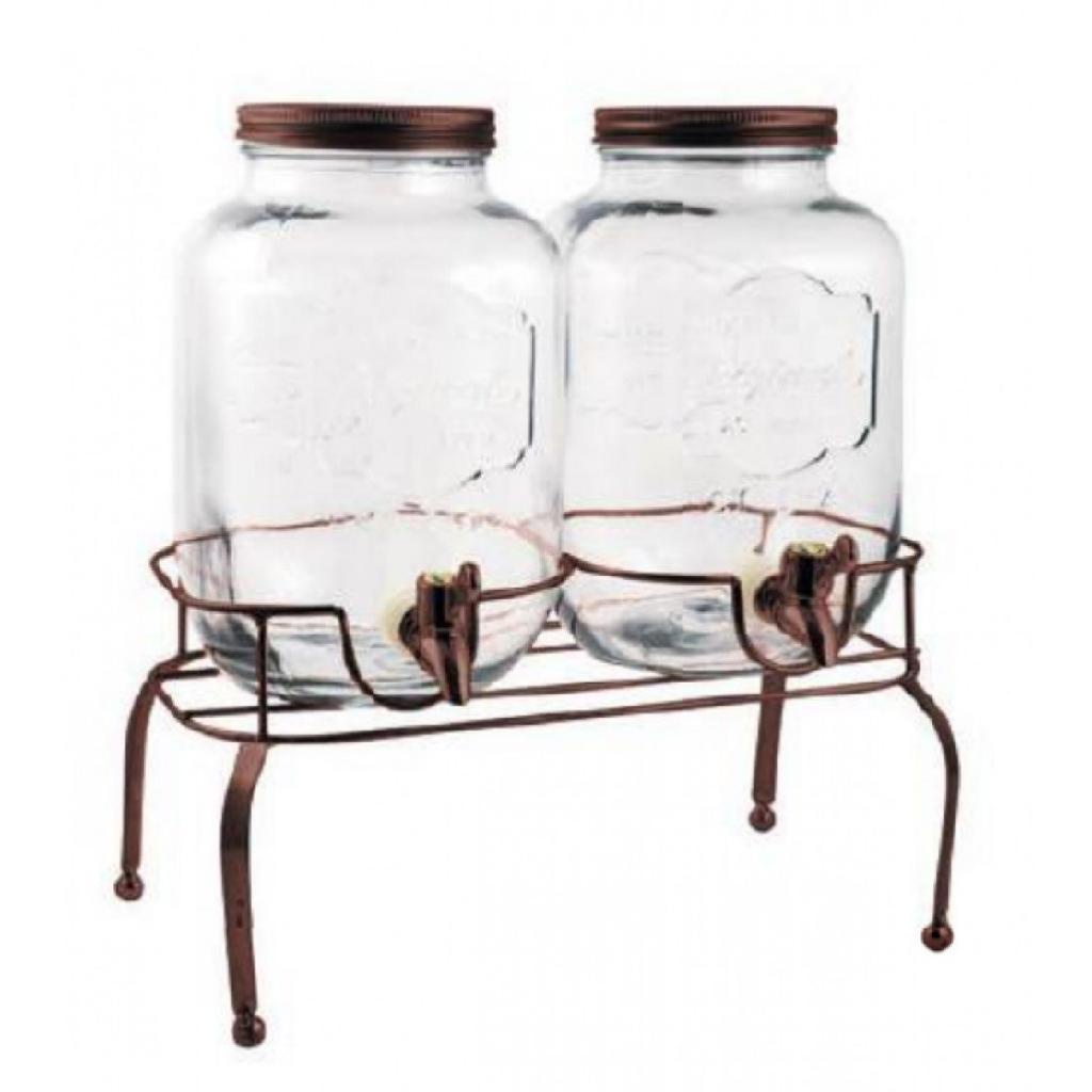 Suqueira Dupla De Vidro Com Torneira Suporte 2 x 4 Litros | Shopee Brasil