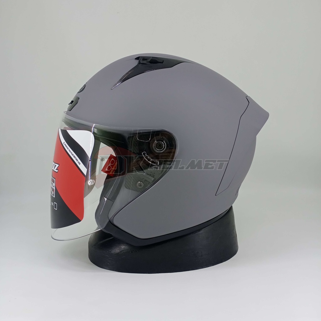 Capacete Meia Face Njs Kronoz Solid Stone Grey Doff Novo E Original | Open Tem Viseira Plana ...