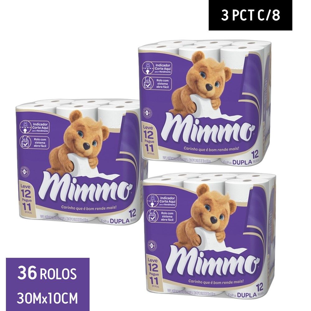 Papel Higiênico Mimmo Folha Dupla Neutro 30m 36 Rolos Shopee Brasil