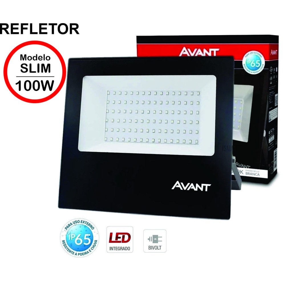 Refletor Led 100w Holofote Forte Resistente Água Branco Frio Avant | Shopee Brasil