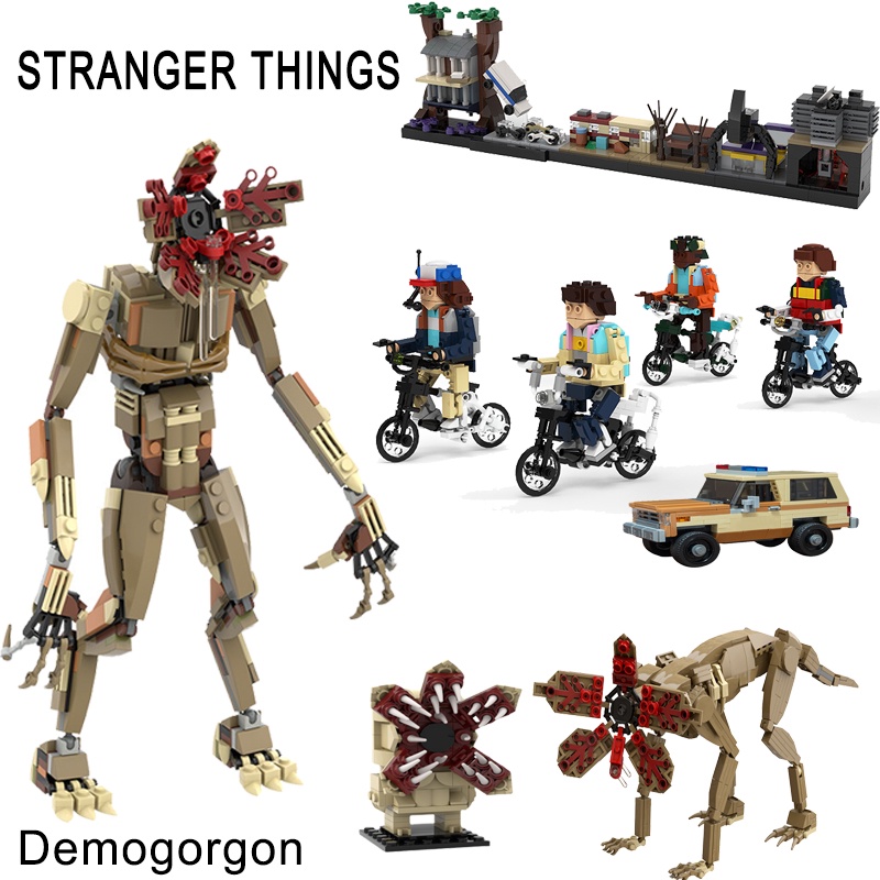 Stranger Things 10-35cm Demogorgon/Will/Justin Hawkings Small Town High School moc Building ...