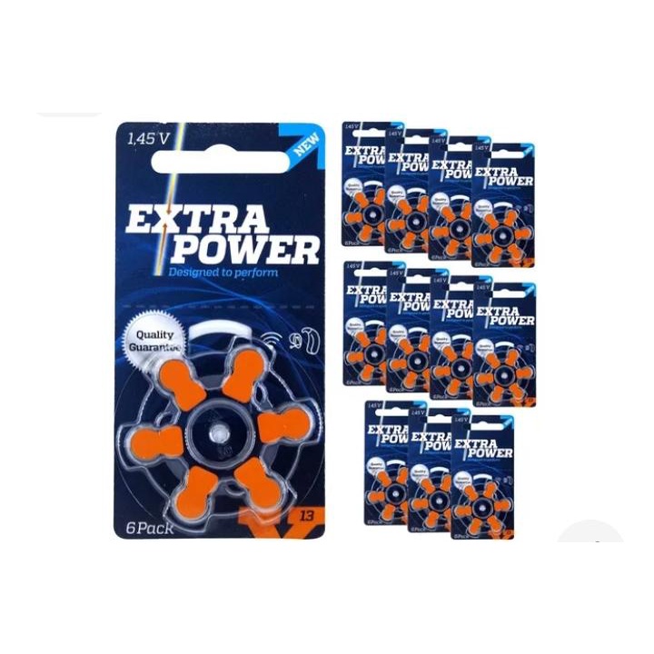 PILHA AUDITIVA EXTRA POWER 13 - 10 CARTELAS (60 BATERIAS) | Shopee Brasil