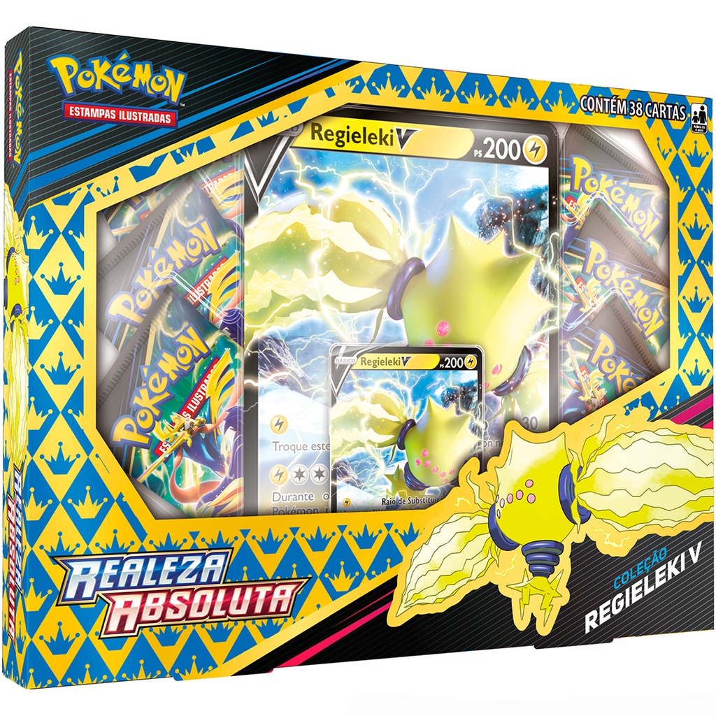 Box Pokémon Regieleki V Realeza Absoluta COPAG TCG Original 38 Cartas ...