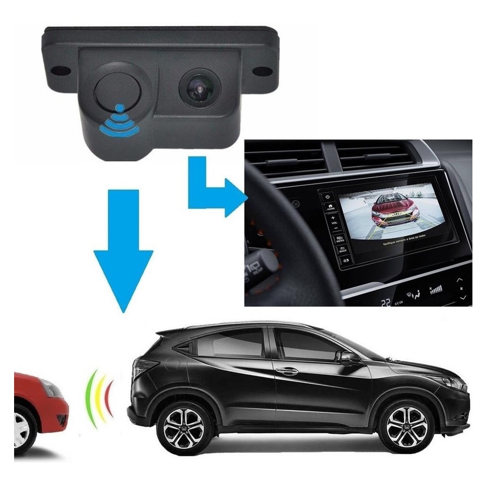 Camera Re Automotiva Com Sensor De Estacionamento Embutido | Shopee Brasil