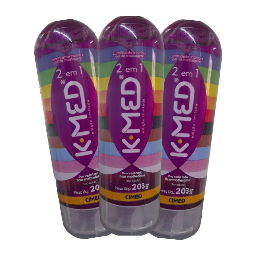 Kit 3 Frascos Gel Lubrificante Intimo KMed Edicao LGBTQIAP+ 2 em 1 ...