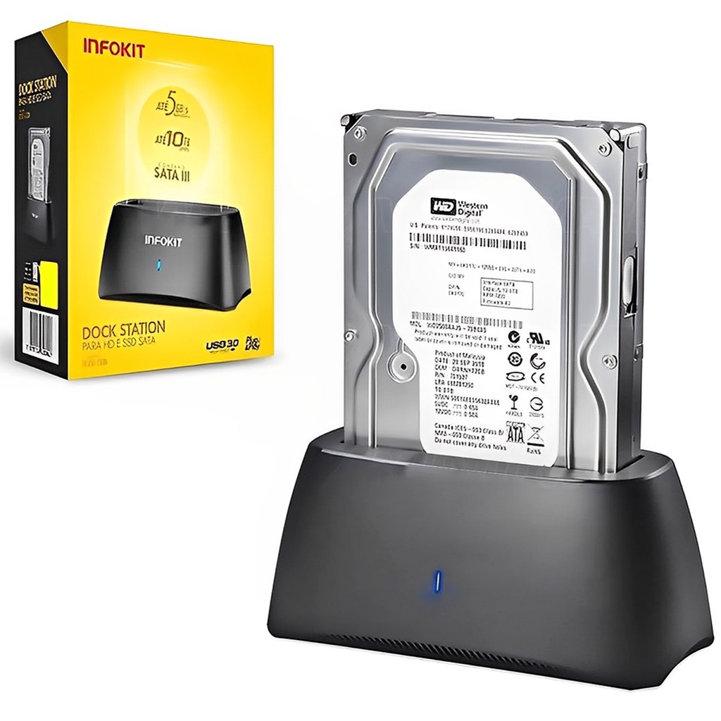 Dock Station Hd Sata 3.5 E 2.5 HDD SSD Usb 3.0 Até 10tb Oferta | Shopee ...