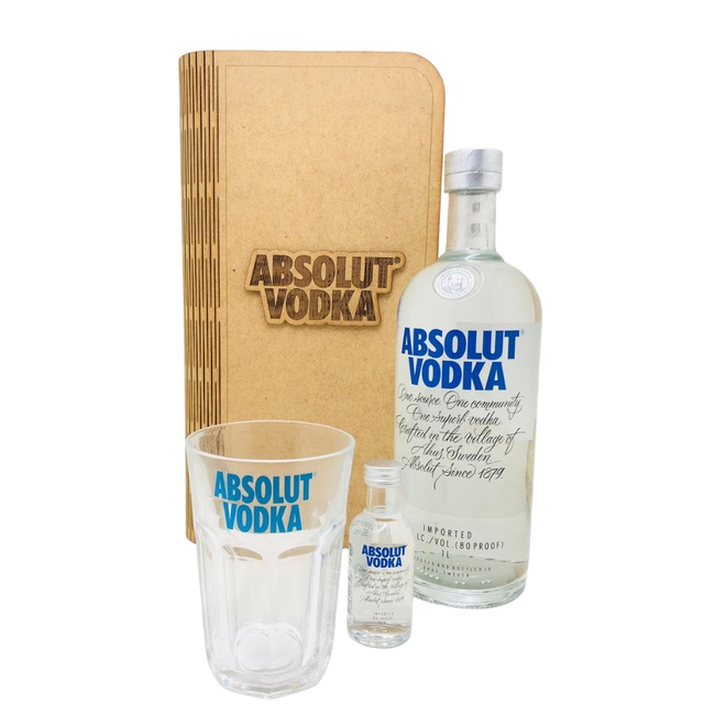 Kit Vodka Absolut com Miniatura e Copo | Shopee Brasil