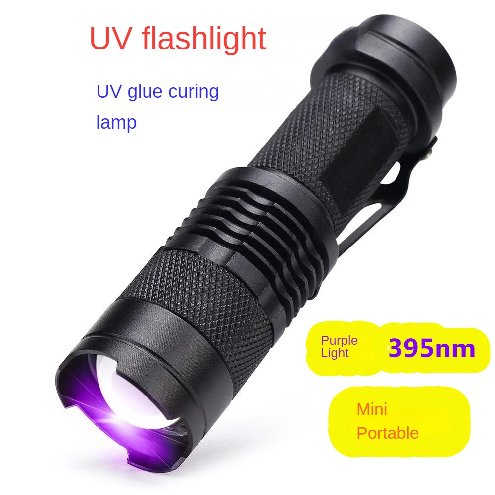 Mini lanterna-luz UV LED anti-deslizante, UV cola curando luz UV, preto ...