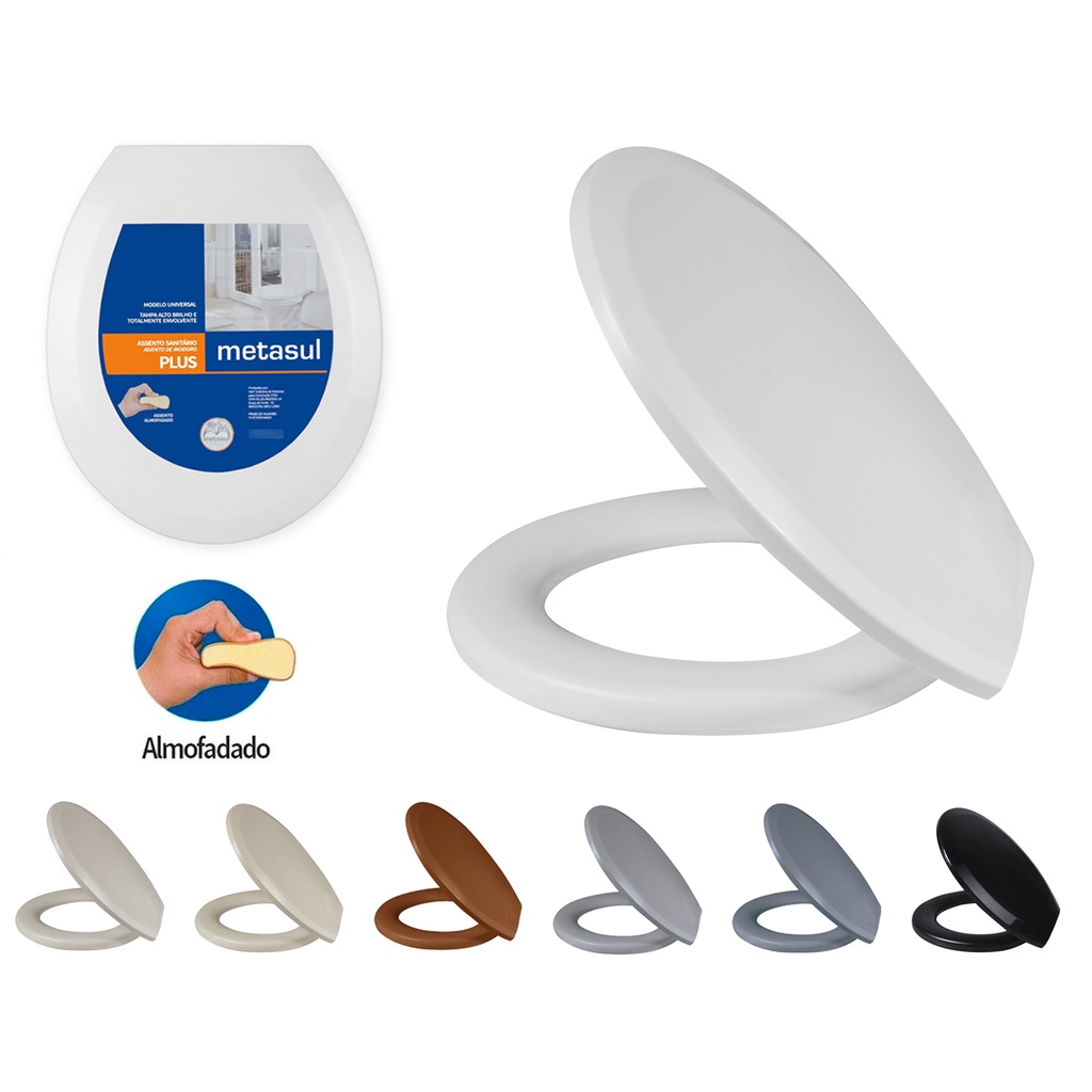 Assento Sanitário Almofadado Modelo PLUS - Oval e Universal - Metasul ...