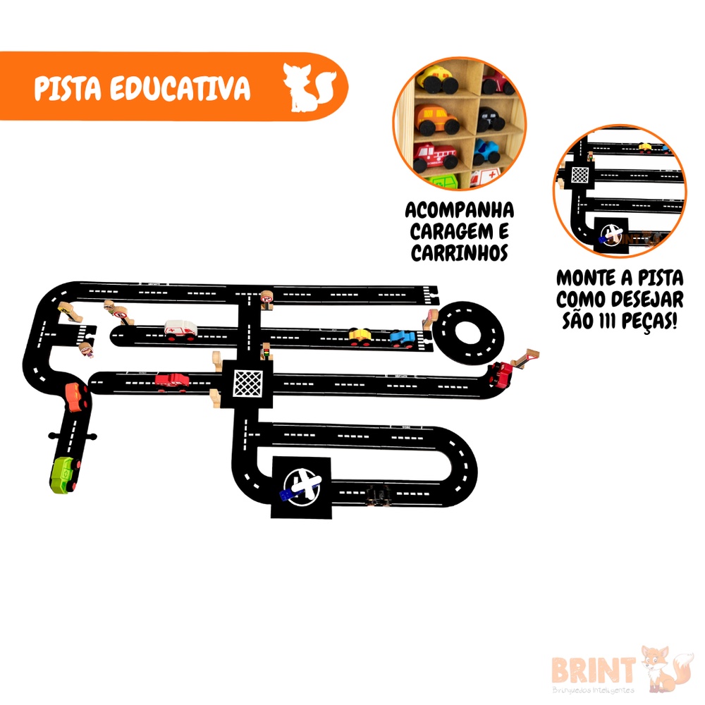 Pista de madeira pista educativa | Shopee Brasil