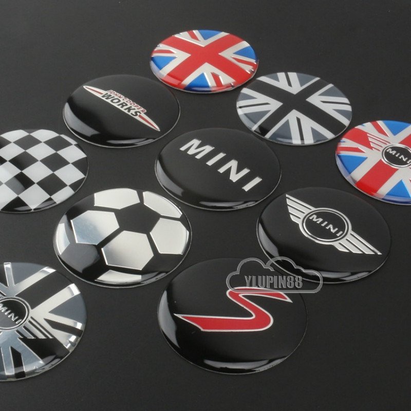 4ps 52mm 56mm Car Wheel Hub Center Cover Sticker Cap Decals For Mini ...