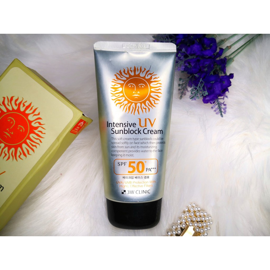 Protetor Solar Clínica 3W Sunblock Creme UV Intensivo Fps 50 + PA + + 70ml-Sun Cream Korea 3W ...