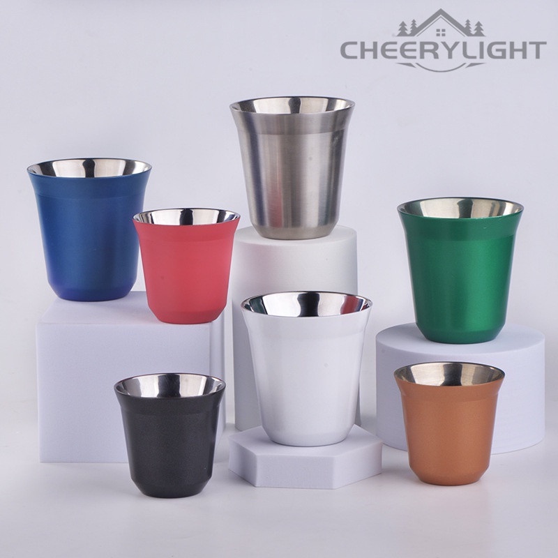 Copo Para Café Expresso Em Aço Inoxidável 80ml/160ml Nespresso Canecas ...