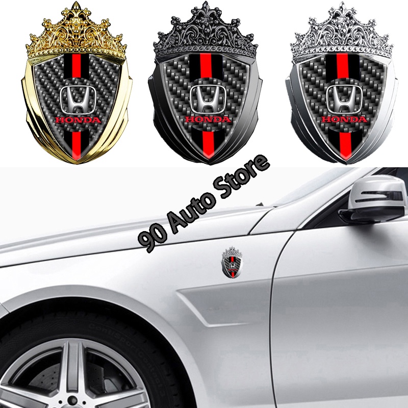 1PC Metal Alloy Carbon Fiber Crown Carro 3D Emblema De Adesivo Para ...