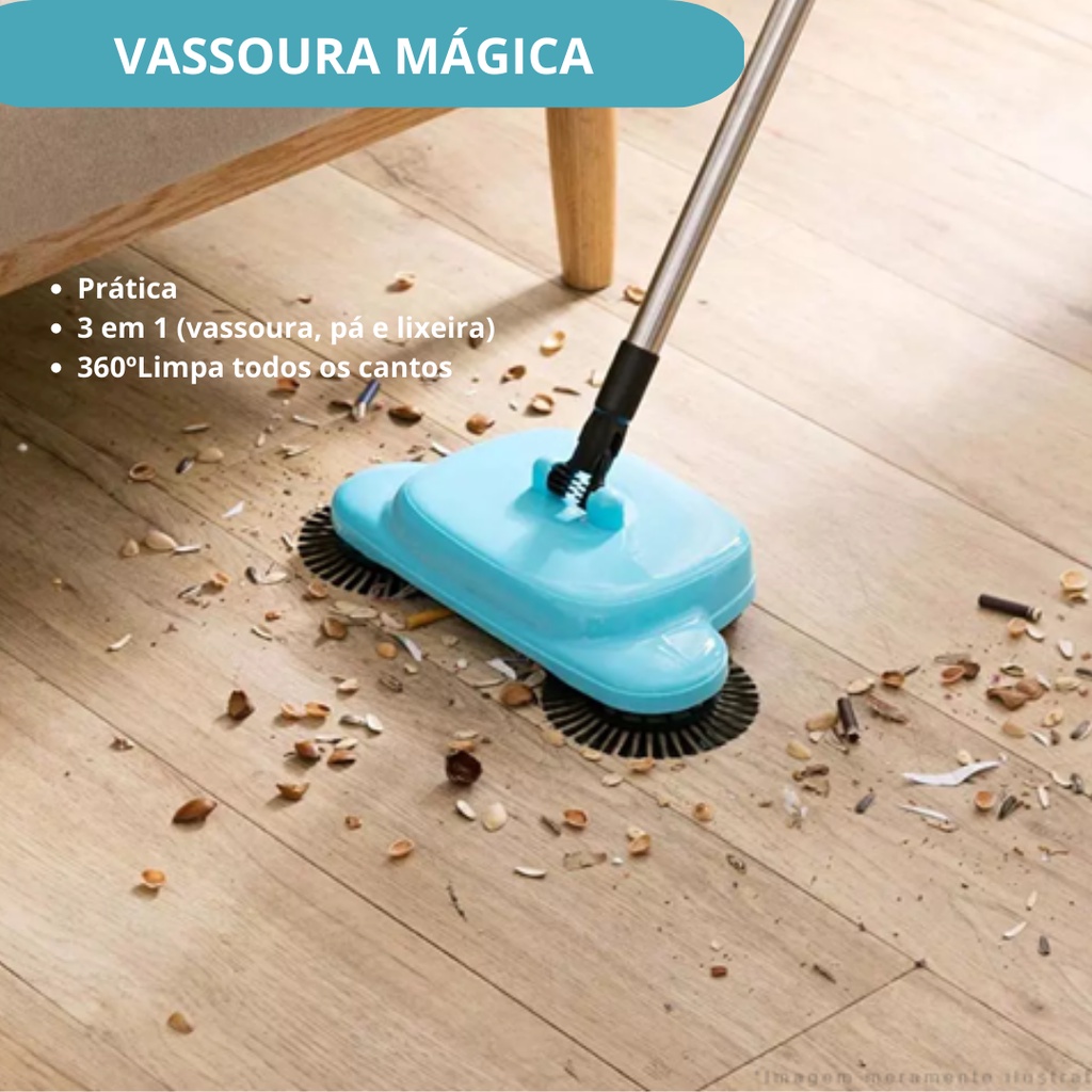 Vassoura Mágica Limpeza Prática Varre Limpa Com Pano De Microfibra ...