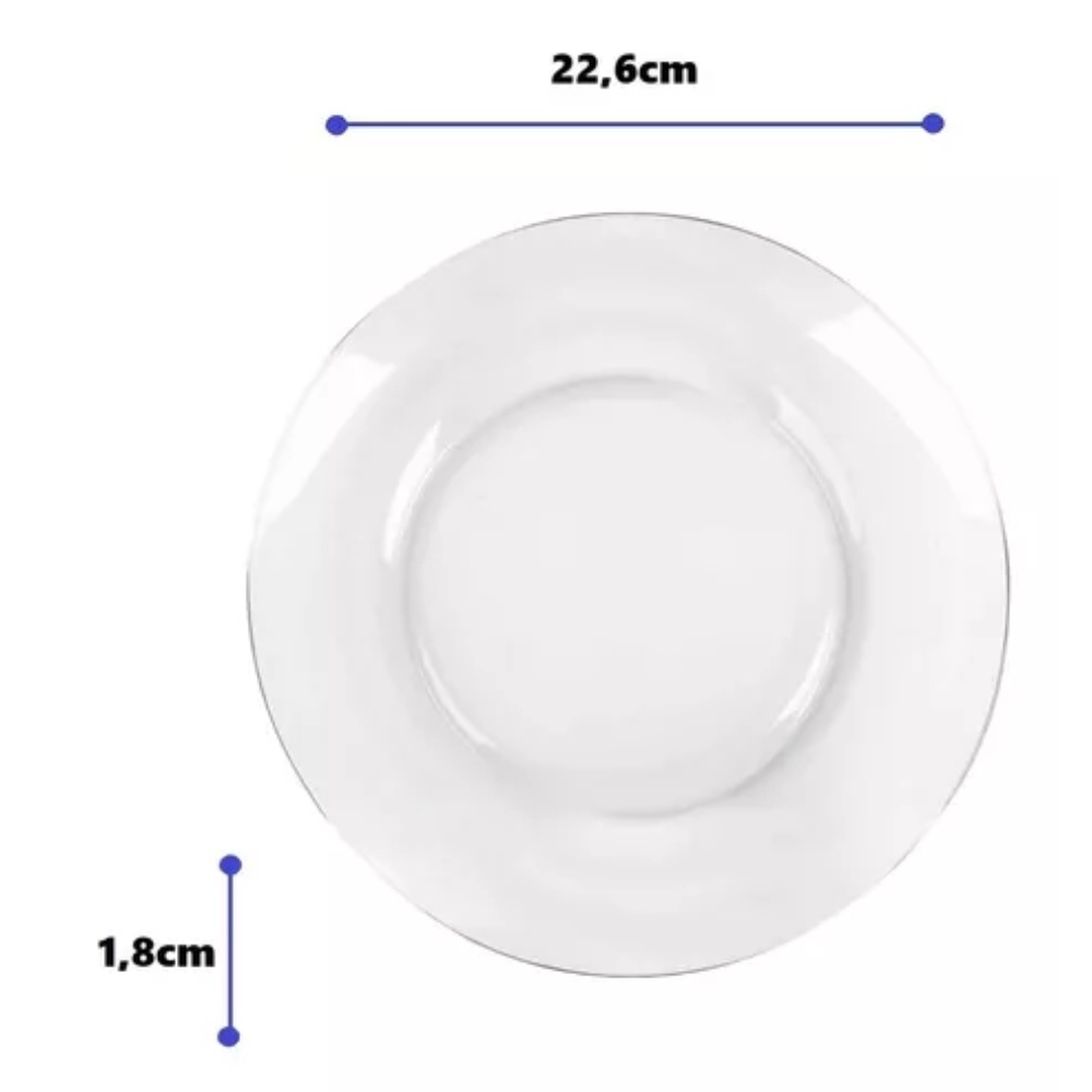 Kit 6 Pratos Raso Astral Duralex Transparente Vidro | Shopee Brasil