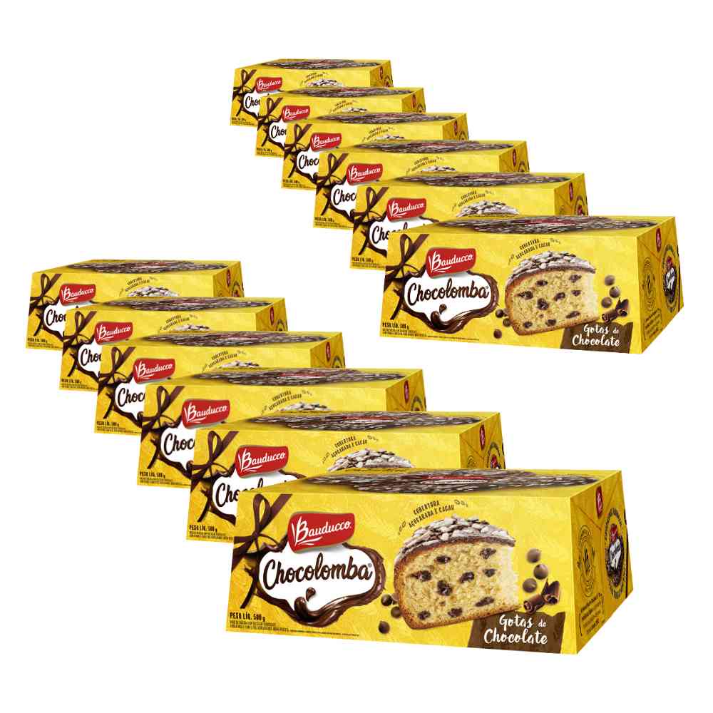 12 Colomba Pascal Bauducco Pascoa Gotas de Chocolate 500g | Shopee Brasil