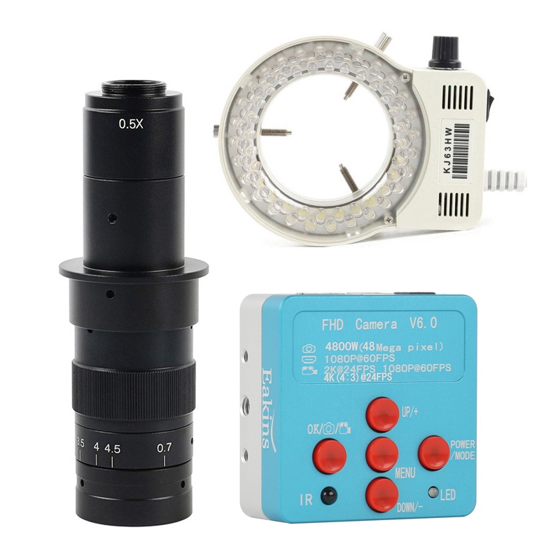 Câmera Microscópica 48MP 4k 2k Microscópio 180X C-Mount Lens HDMI USB ...